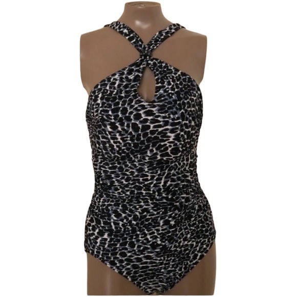 Miraclesuit | Swim | Miraclesuit Luxe Leopard Print Glitz High Neckline ...